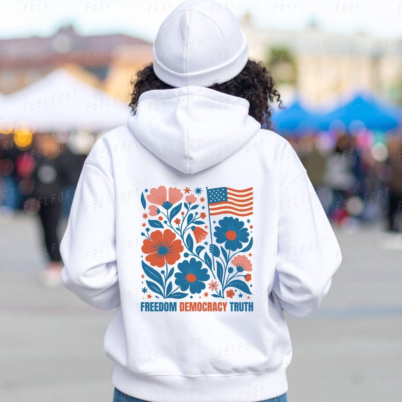 Freedom Democracy Truth Floral PNG | Patriotic Flower Clipart With USA ...