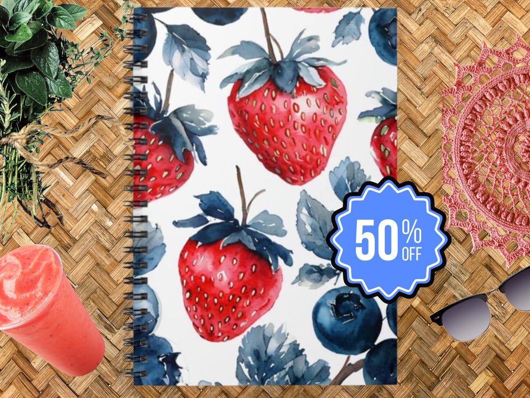 Berry Floral Spiral Notebook - Perfect for Journaling, School, or Gift ...
