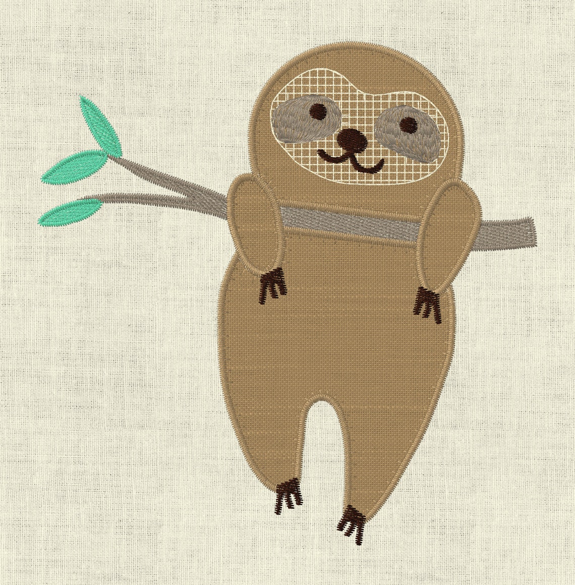 Sloth Applique and Embroidery Design | Etsy