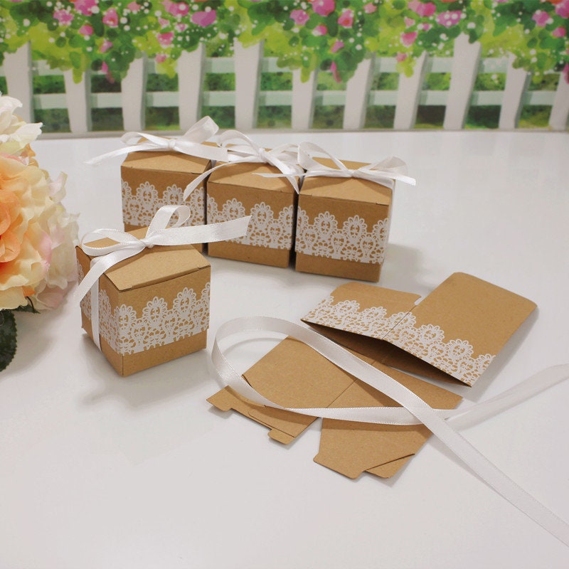 Gift Box, Kraft Brown Gift Box, Gift Box With White Ribbon, Wedding ...