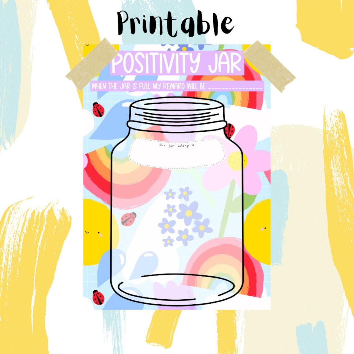Positivity Jar Digital Download Reward Chart Positive - Etsy