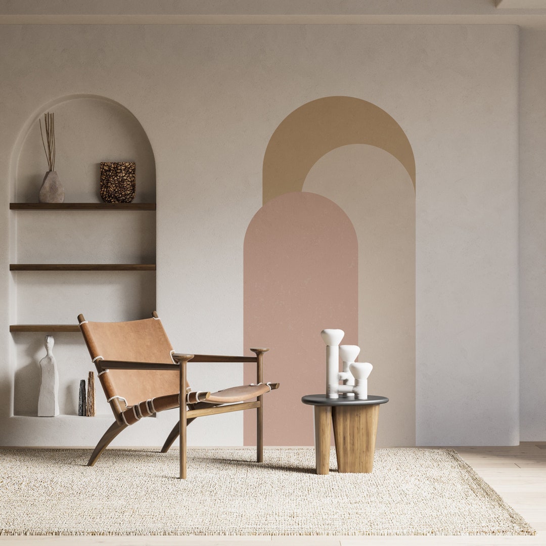 Boho Colorblock Wall Decal | Mid Century Wall Art | Arch Wall Decal ...