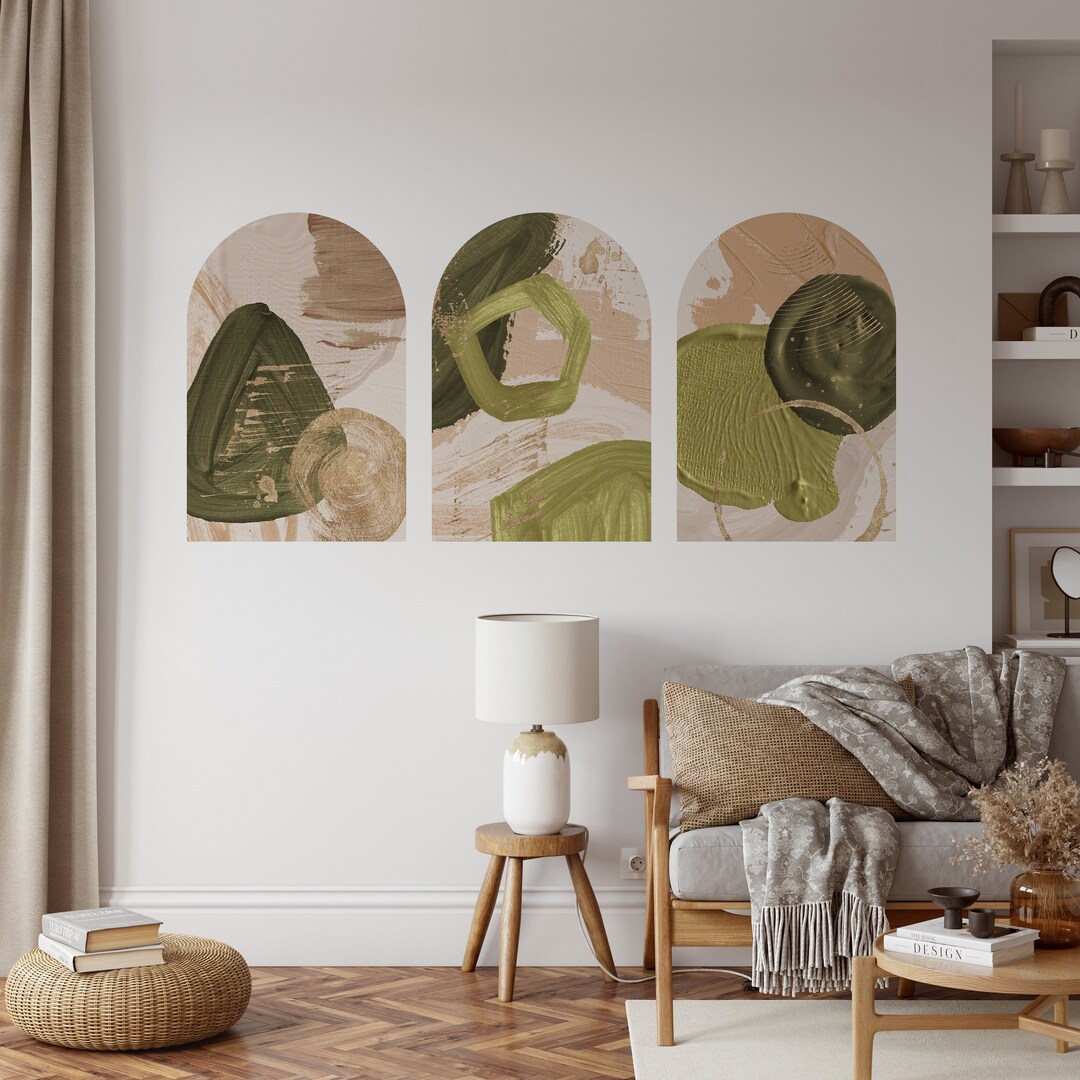 Acrylic Paint Brush Strokes Arch Decal Set Boho Wall Art Sticker ...