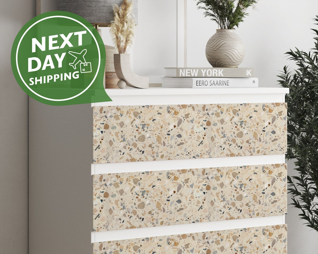 Terrazzo Stone Pattern #05 - Ikea Malm Dresser Decal - Ikea Hack for ...