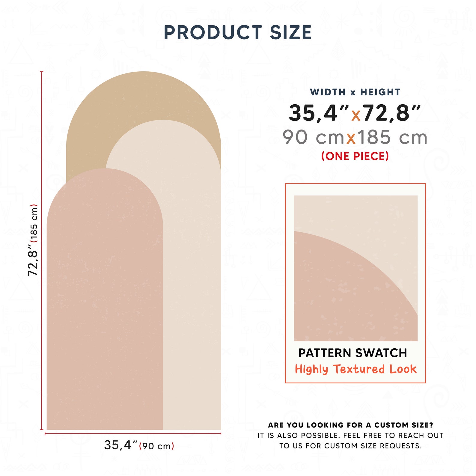 Boho Colorblock Wall Decal Mid Century Wall Art Arch Wall Decal Arch ...