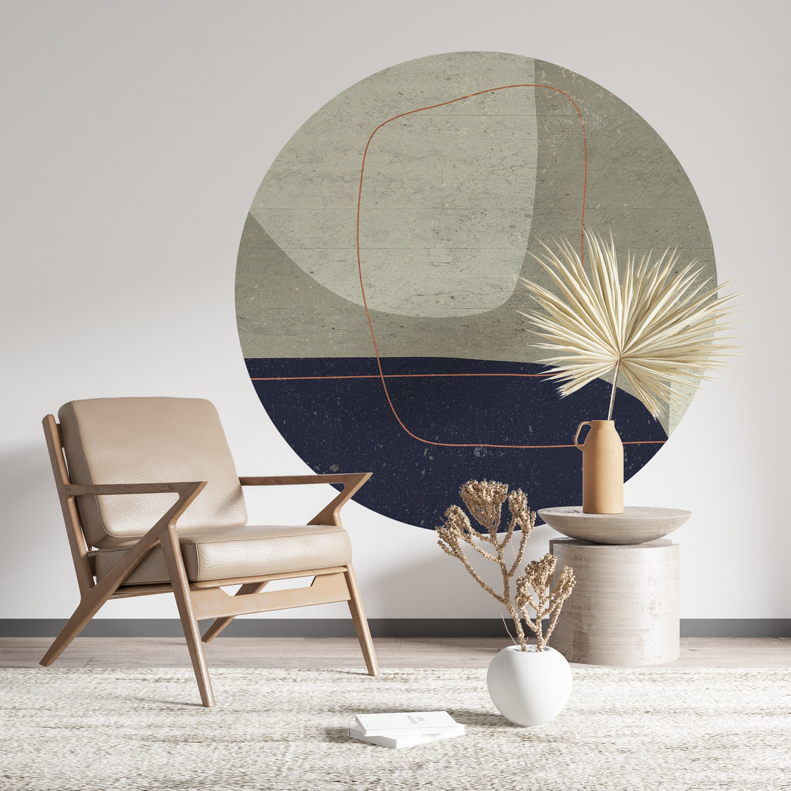 Circle Wall Decal Color Block Wall Sticker Abstract Circle | Etsy