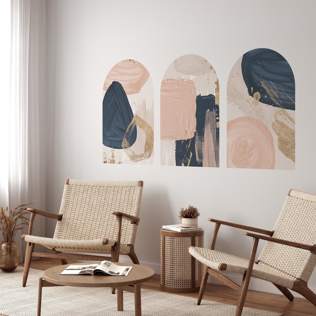 Acrylic Paint Brush Strokes Arch Decal Set | Boho Wall Art Sticker ...
