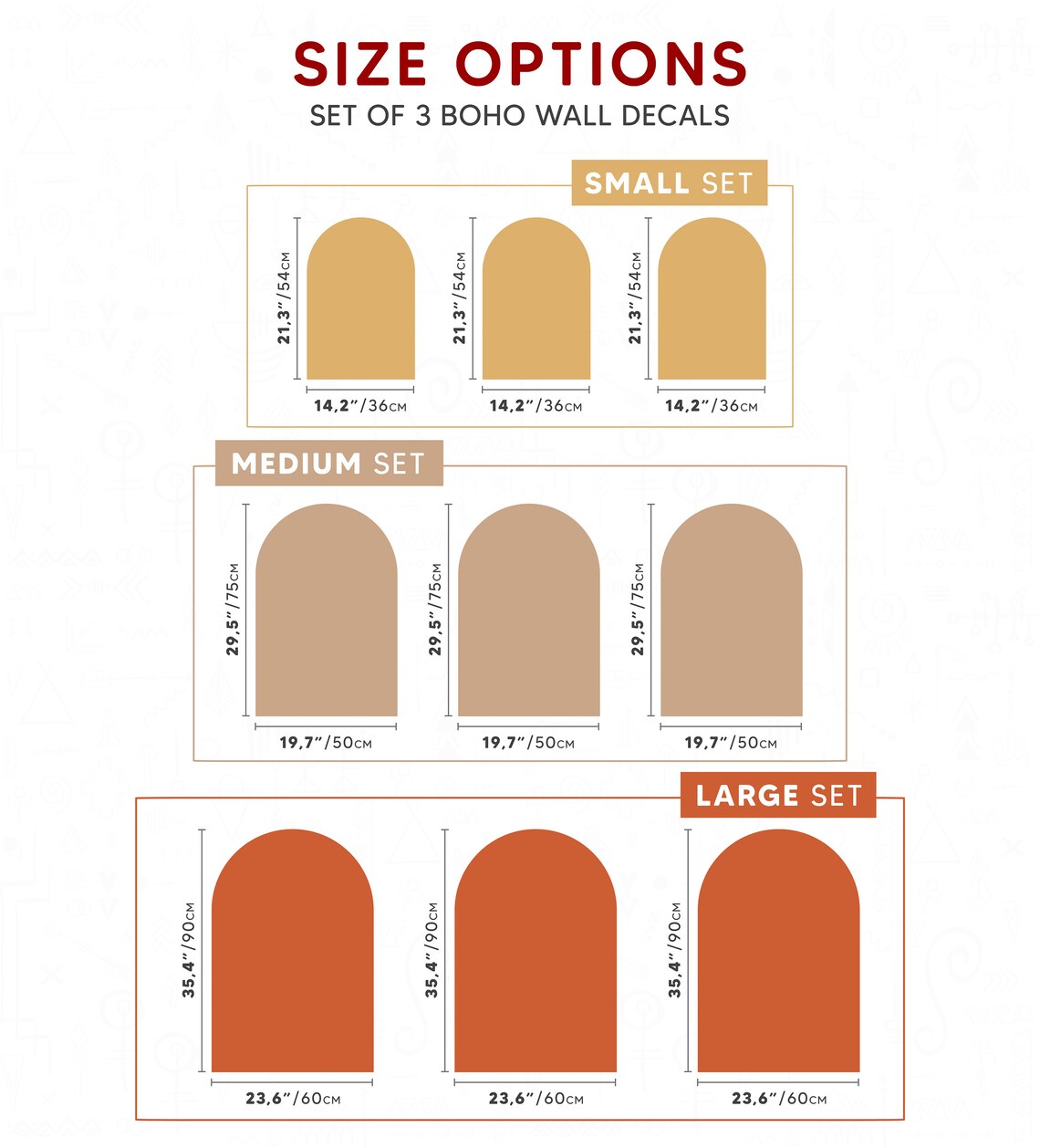 Landscape Boho Wall Arch Decal Boho Wall Art Sticker - Etsy