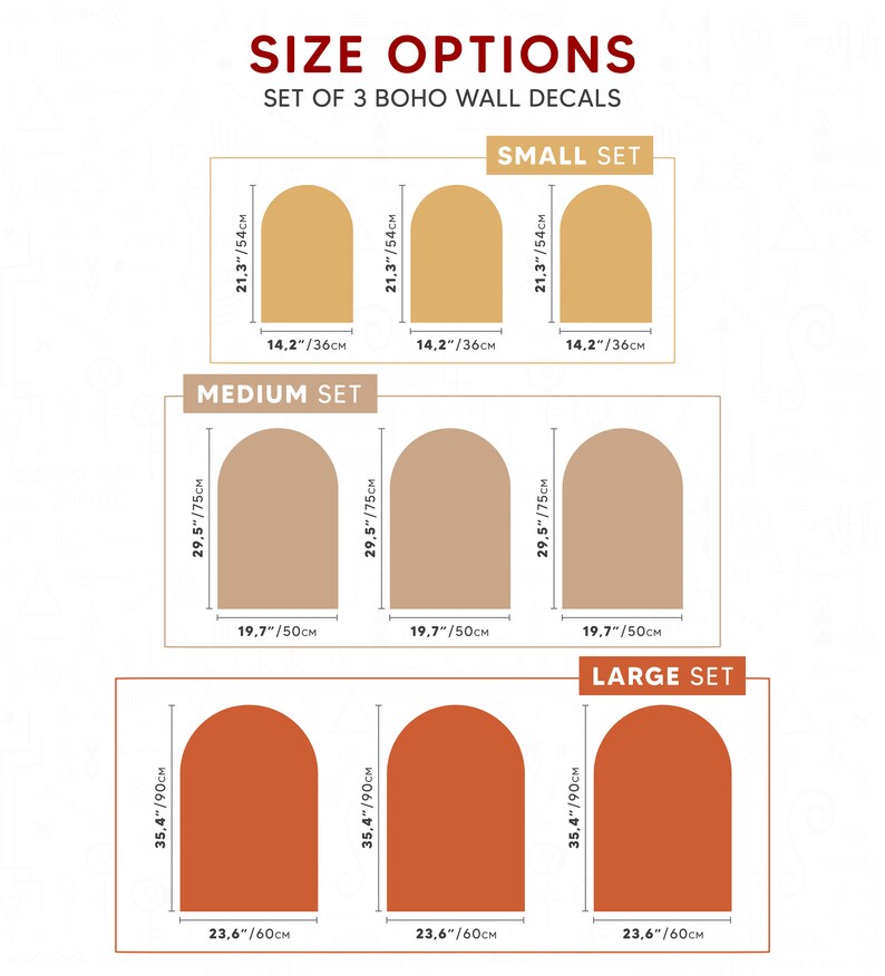 Landscape Boho Wall Arch Decal Boho Wall Art Sticker - Etsy