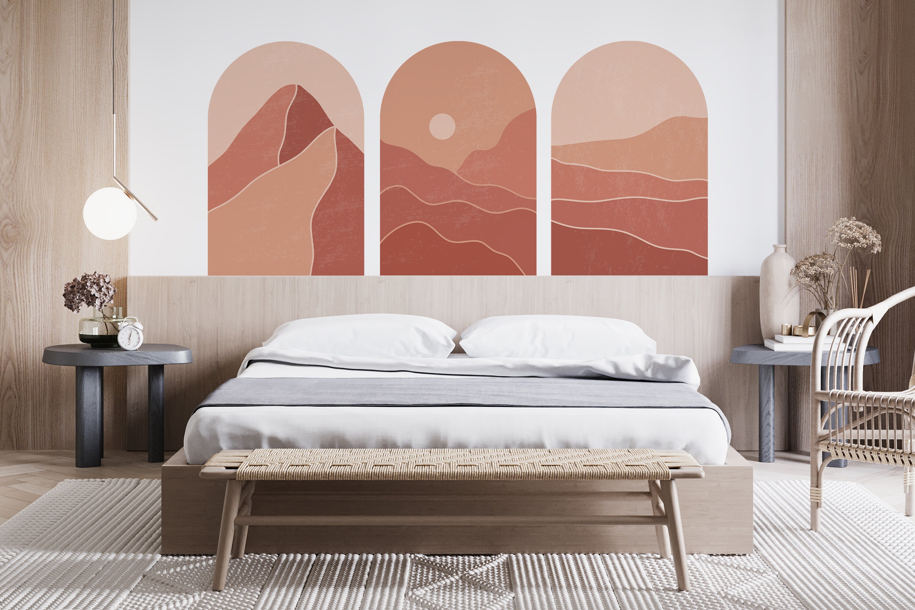 Landscape Boho Wall Arch Decal Boho Wall Art Sticker - Etsy