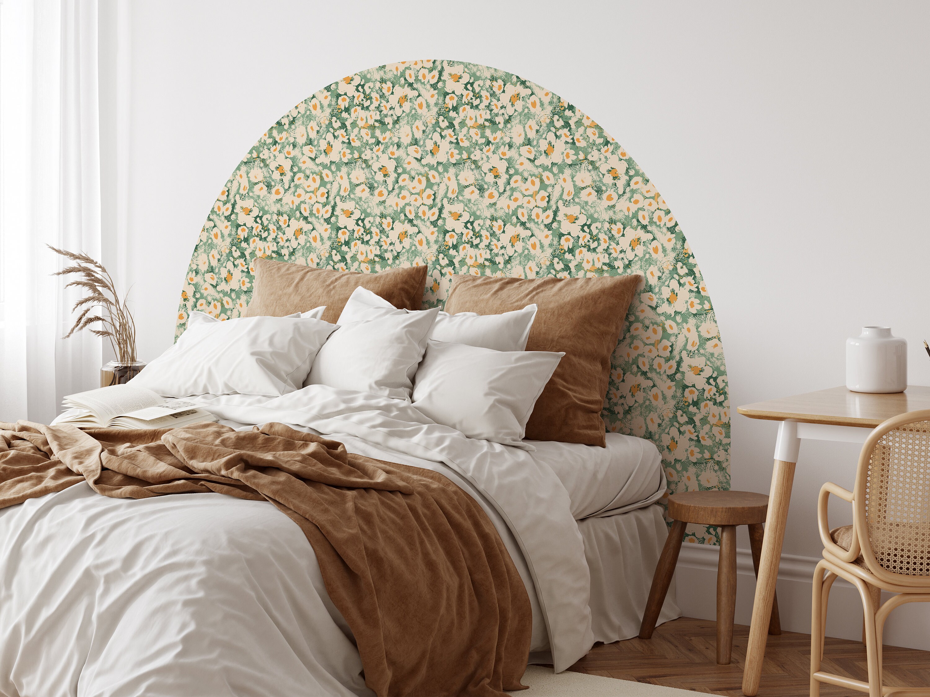 Headboard Wall Decal Bed Arch Sticker Color Block Wall - Etsy