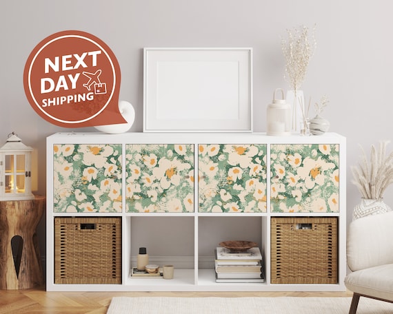 Watercolor Daisy Pattern 04 Ikea Kallax Decal Ikea Hack for Ikea Kallax Furniture Wall Stickers Furniture Upcycle Removable Decal Etsy