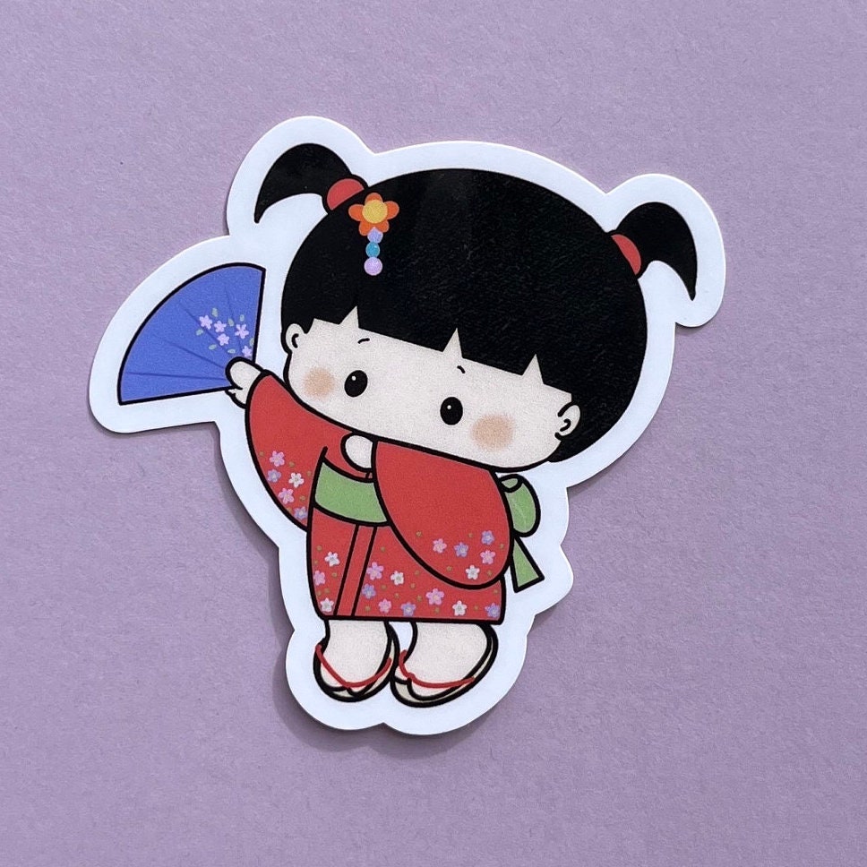 Japanese Girl Stickers Cute Kawaii Sticker - Etsy