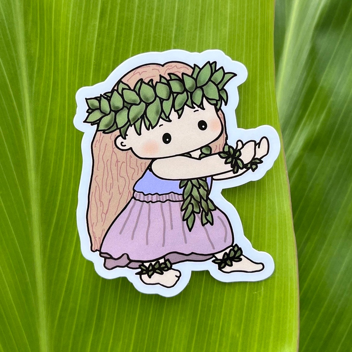 Hula Girl Stickers 2 — Cute Kawaii Sticker - Etsy