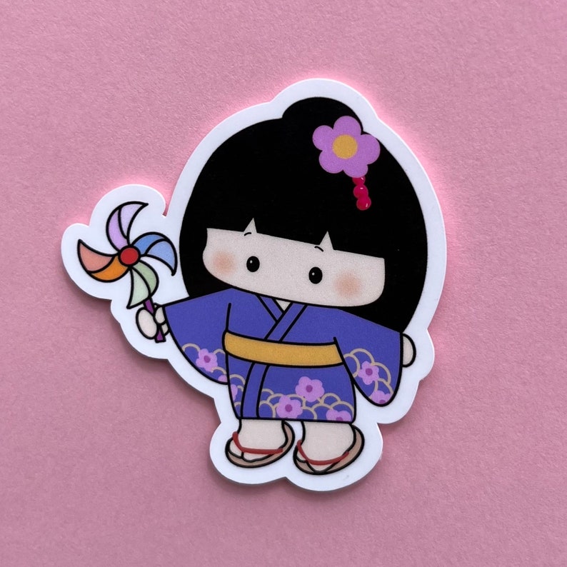 Japanese Girl Stickers Cute Kawaii Sticker - Etsy
