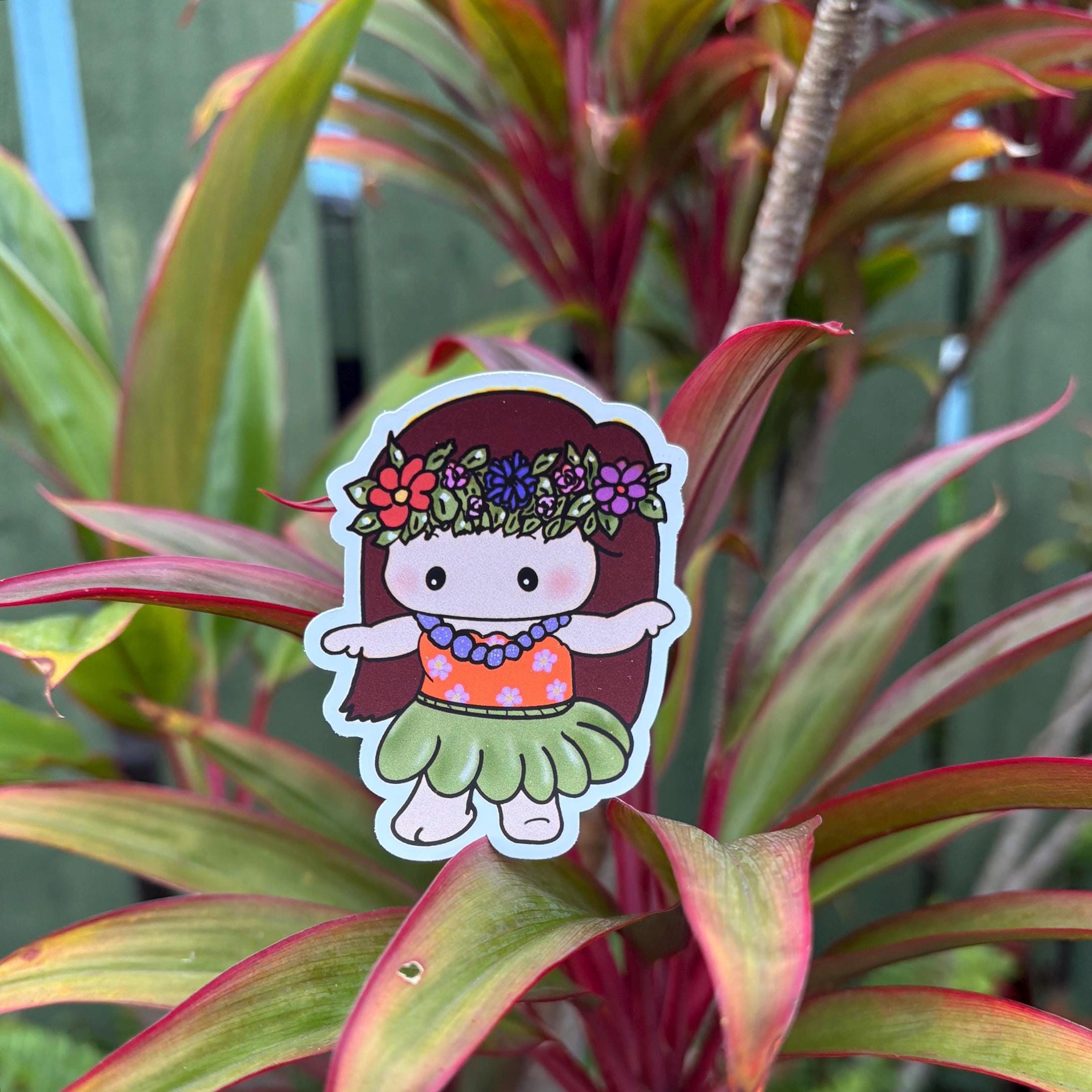 Hula Girl Stickers 3 — Cute Kawaii Sticker - Etsy