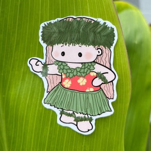 Hula Girl Stickers 2 — Cute Kawaii Sticker - Etsy