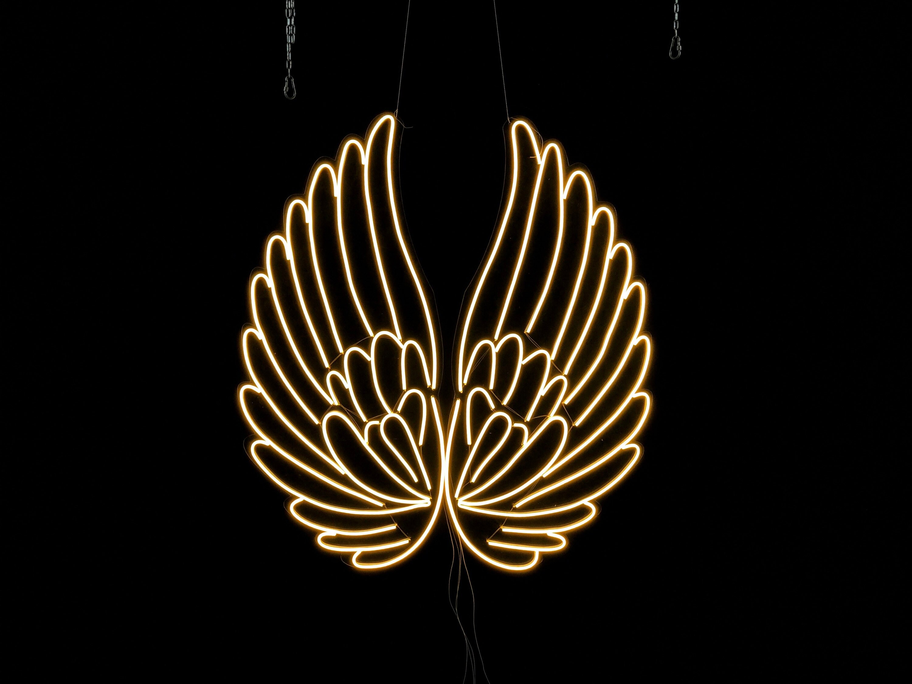 Yellow Angel Wings Neon Sign Color Wings Neon Wall Decor - Etsy Australia