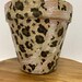 Decoupaged Leopard Print Garden Planter, Animal Print Flower Pot ...