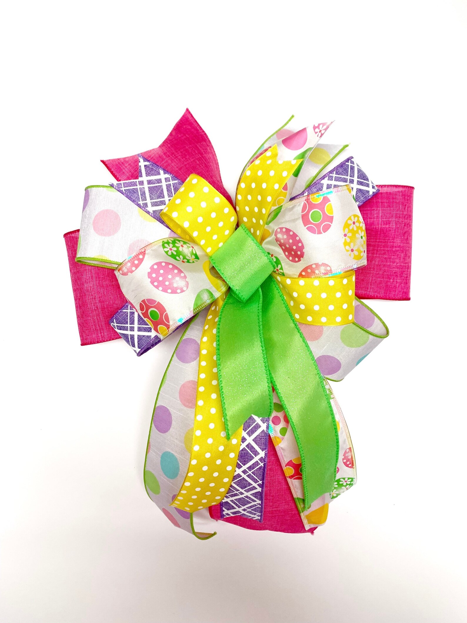 Indoor/outdoor Easter Bow Easter Egg Bow Front Door Bow - Etsy