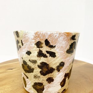 Decoupaged Leopard Print Garden Planters, Animal Print Decor, Garden ...