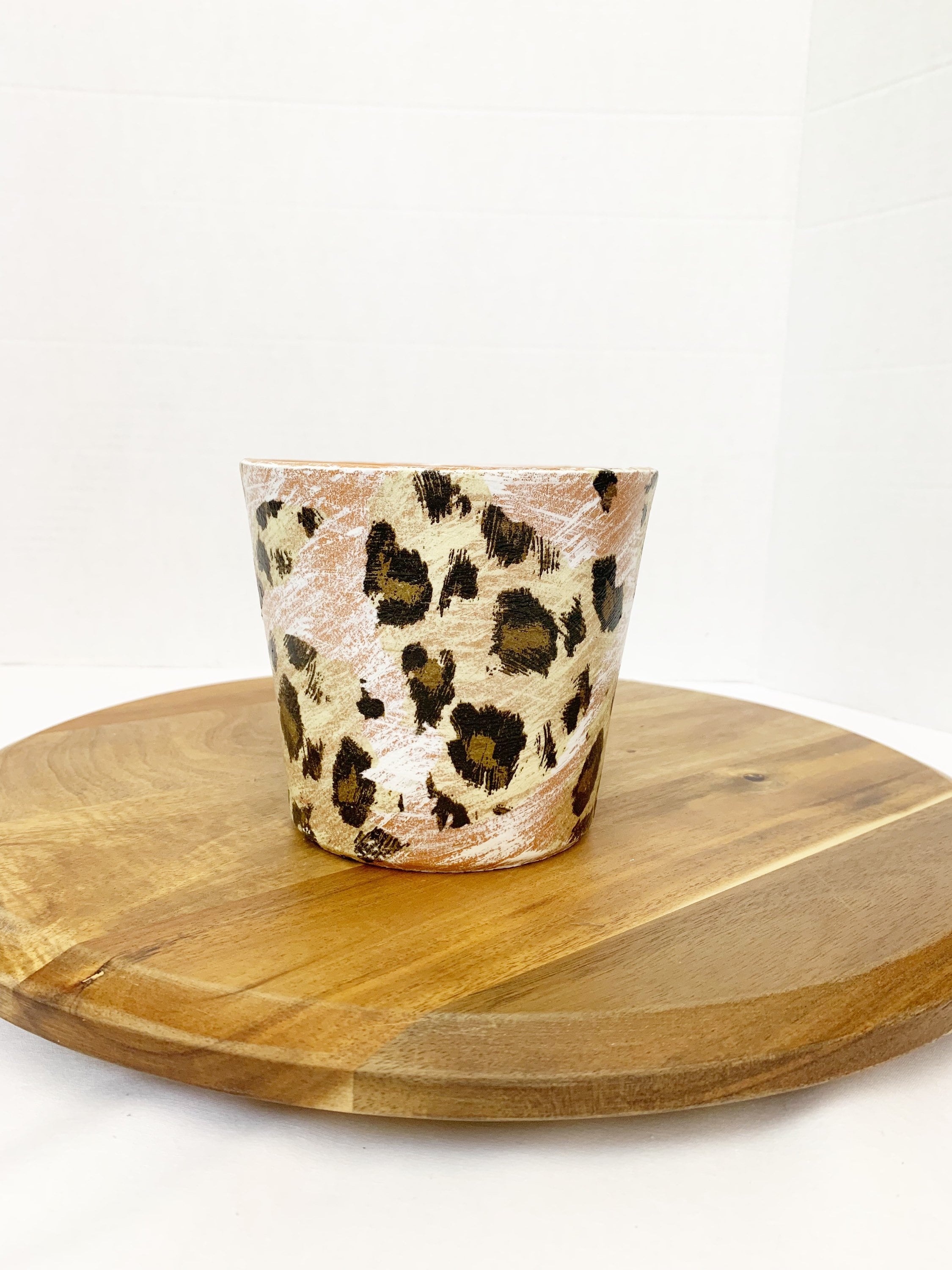 Decoupaged Leopard Print Garden Planters, Animal Print Decor, Garden ...