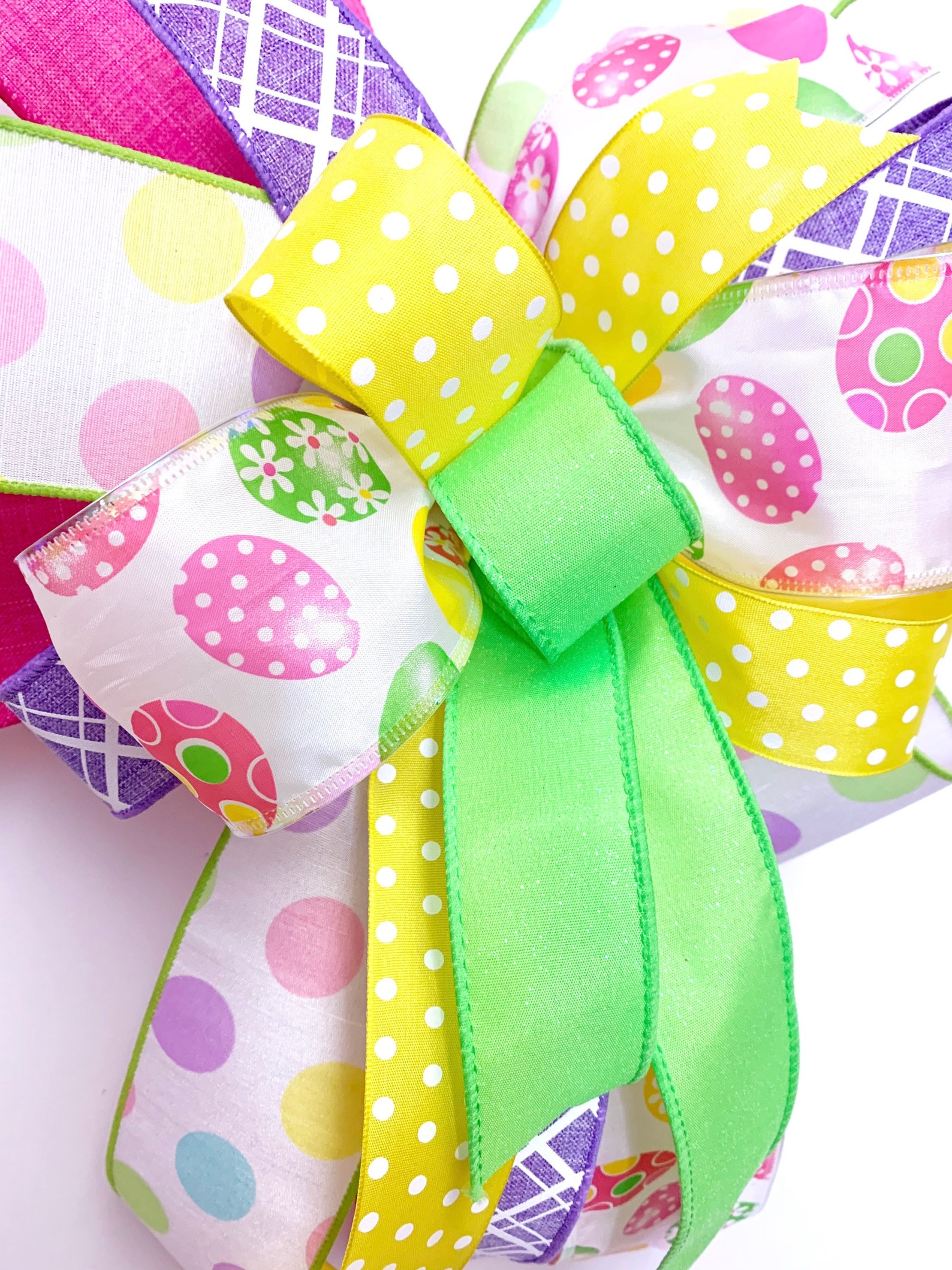 Indoor/outdoor Easter Bow Easter Egg Bow Front Door Bow - Etsy