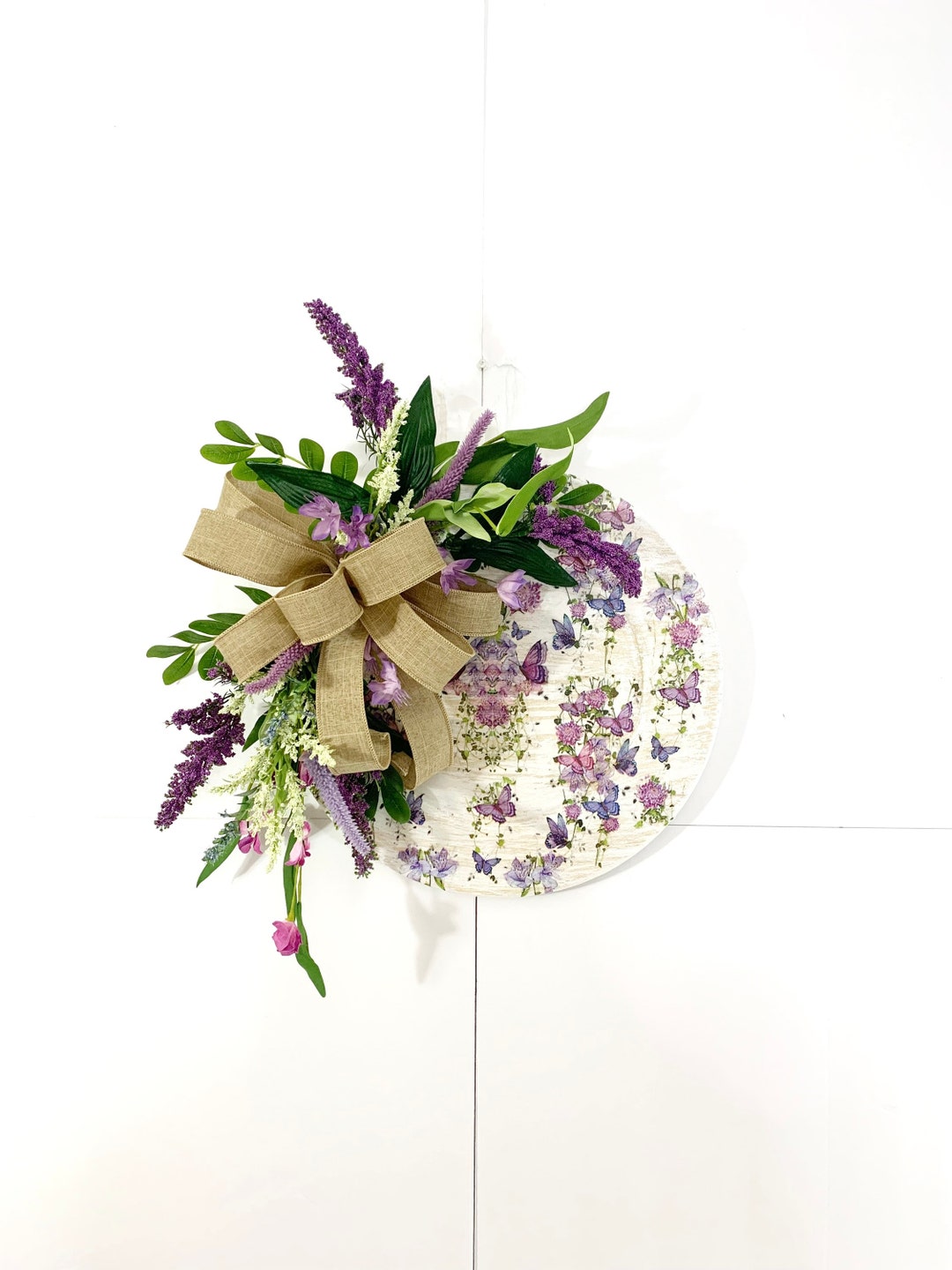 Decoupaged Butterfly Charger Plate, Floral Wall Decor - Etsy