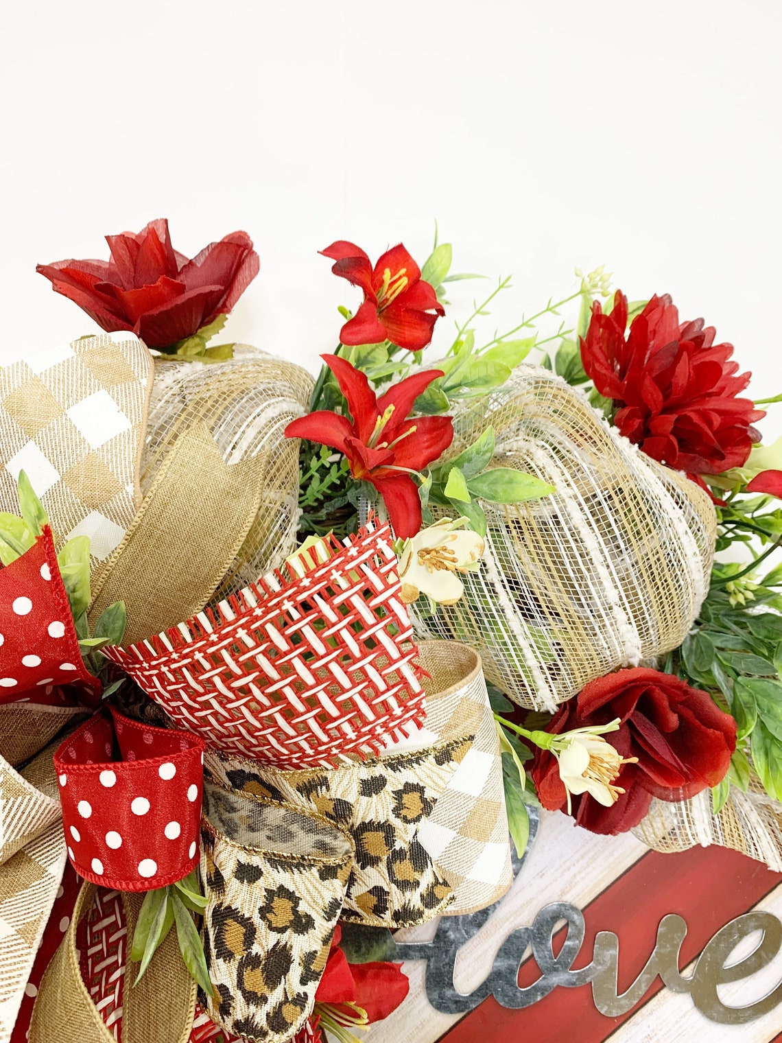 Rustic Heart Wreath for Front Door Farmhouse Everyday Floral - Etsy