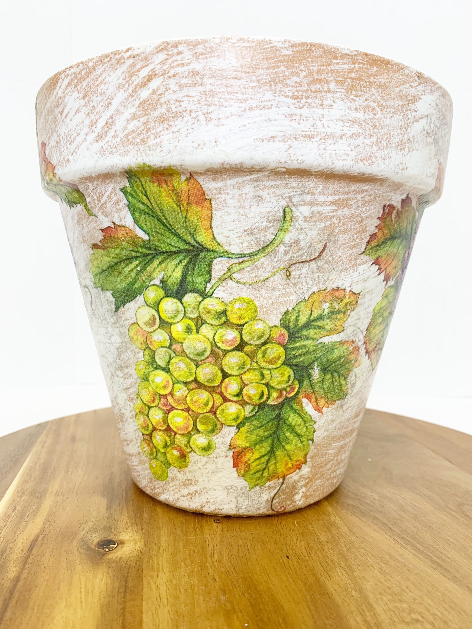 Decoupaged Grapes Garden Planter Outdoor Planter Decoupaged - Etsy