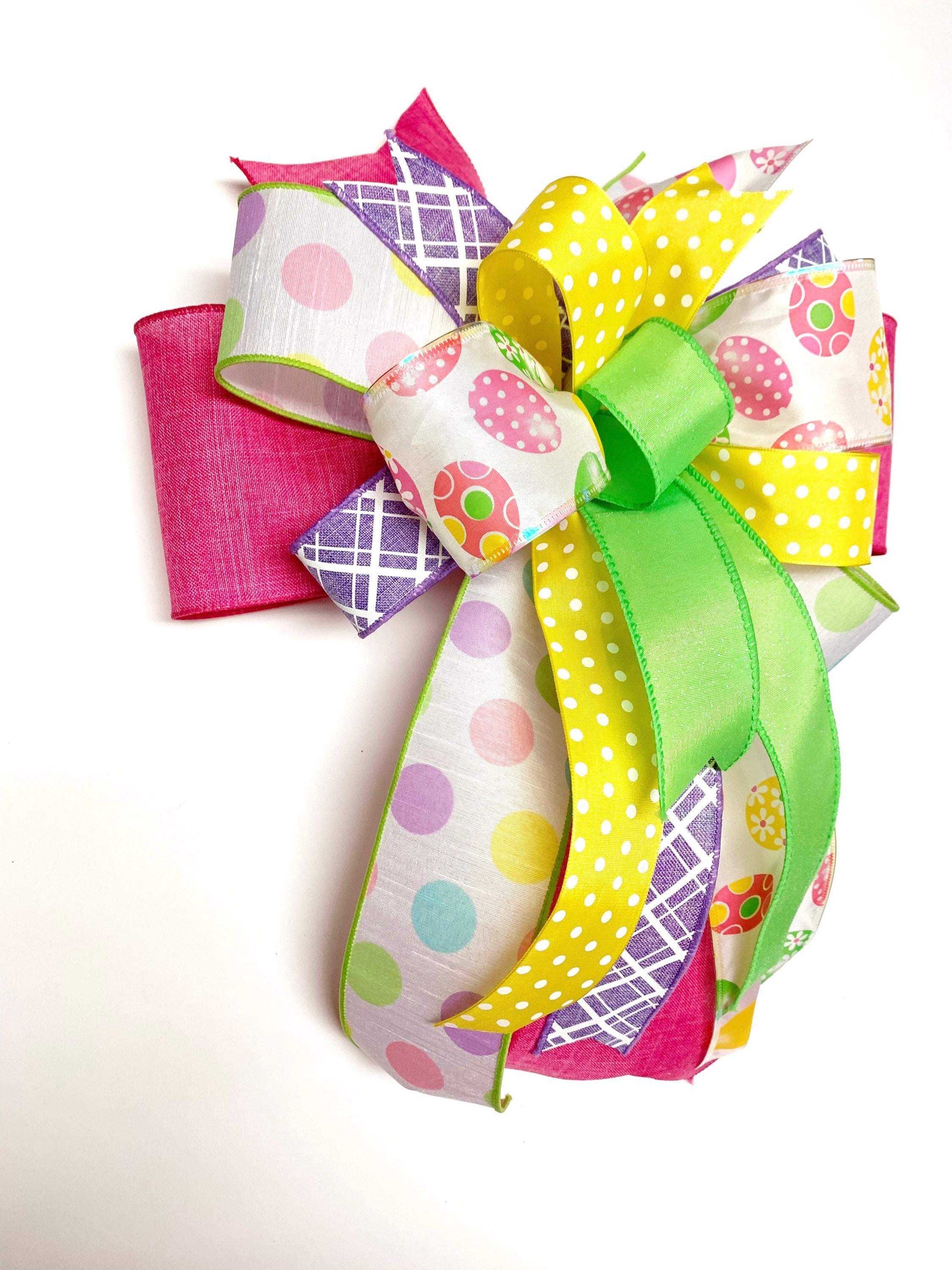 Indoor/outdoor Easter Bow Easter Egg Bow Front Door Bow - Etsy