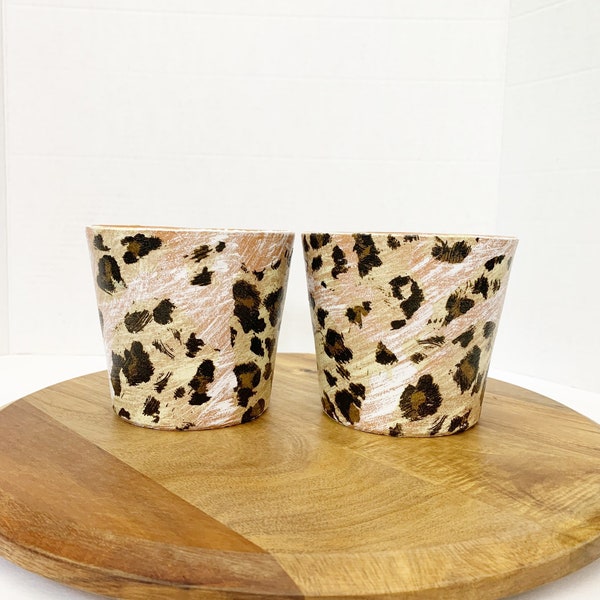 Leopard Print Planters - Etsy