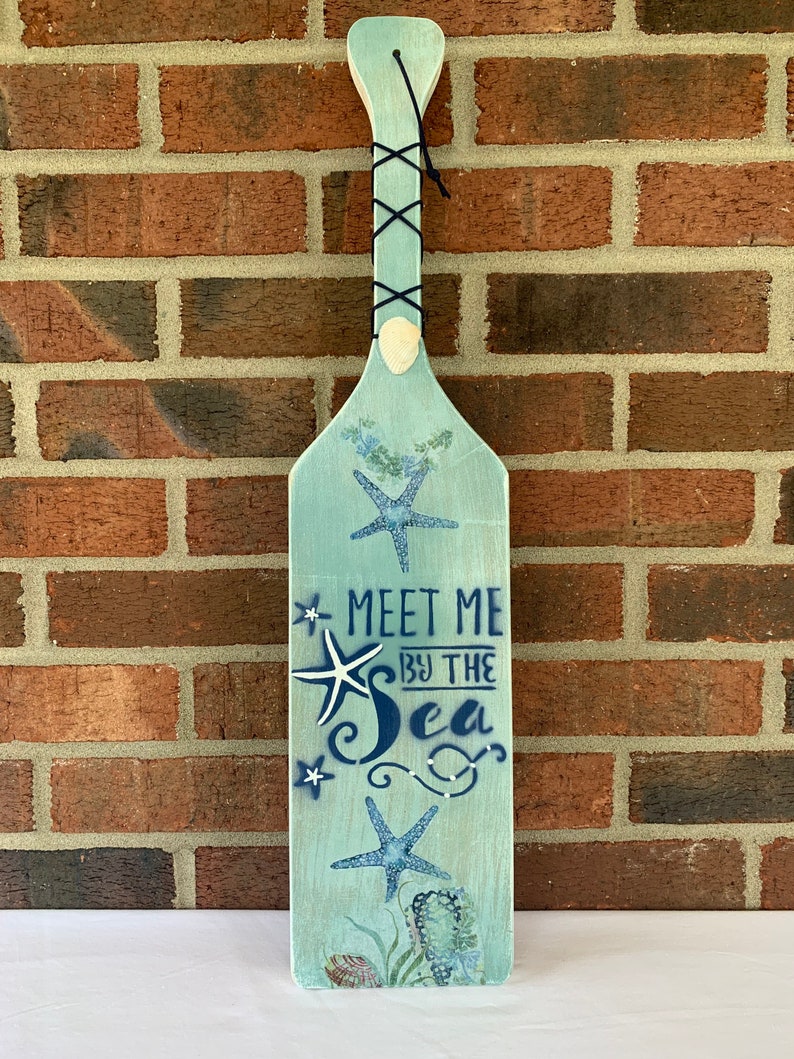 Decoupaged Beach Paddle Board Beach House Decor Coastal Wall - Etsy