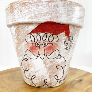 Decoupaged Santa Garden Planter, Christmas Santa Flower Pot, Kris ...