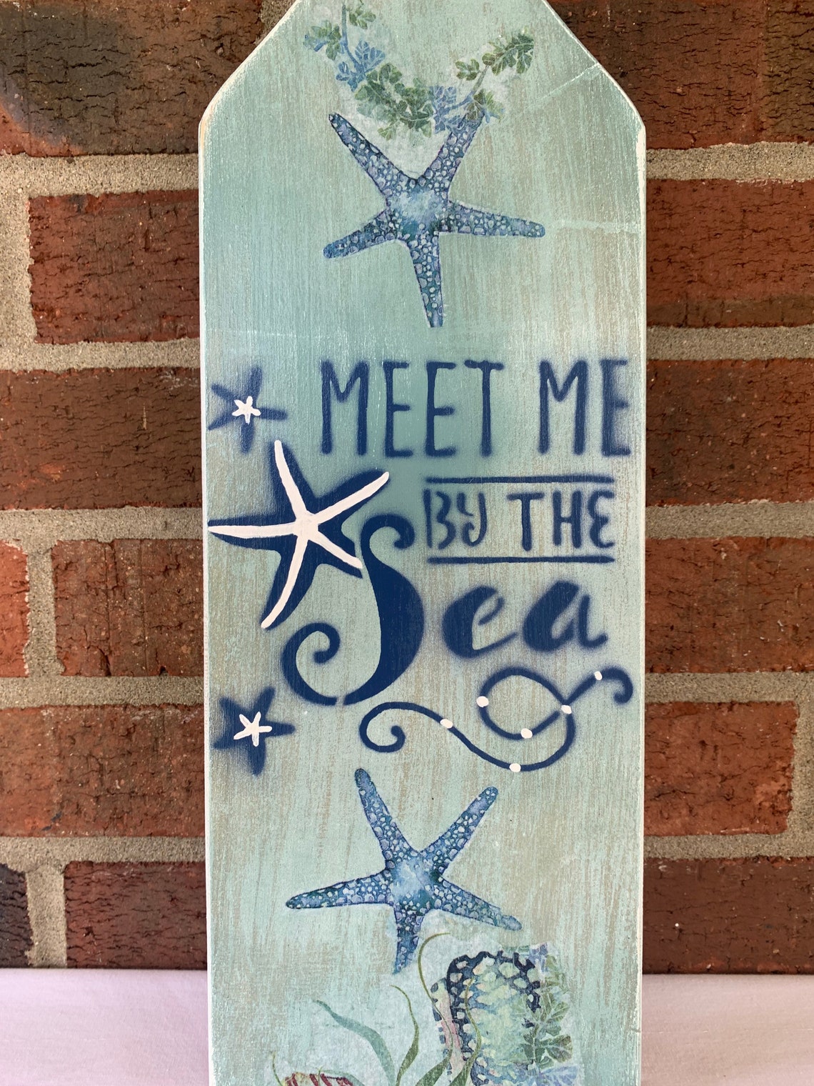 Decoupaged Beach Paddle Board Beach House Decor Coastal Wall - Etsy