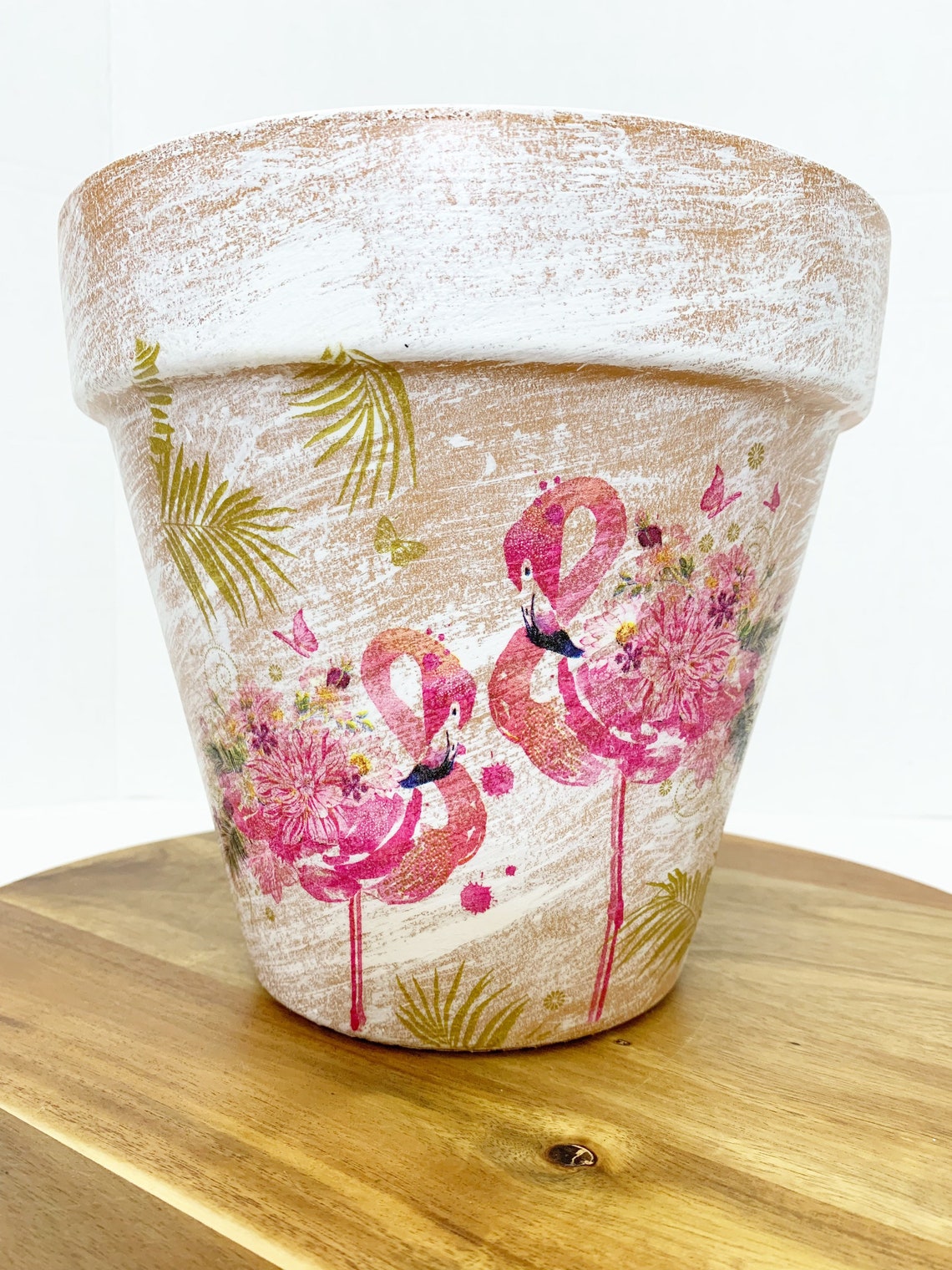 Decoupaged Flamingo Garden Planter Flamingo Flower Pot Pink - Etsy
