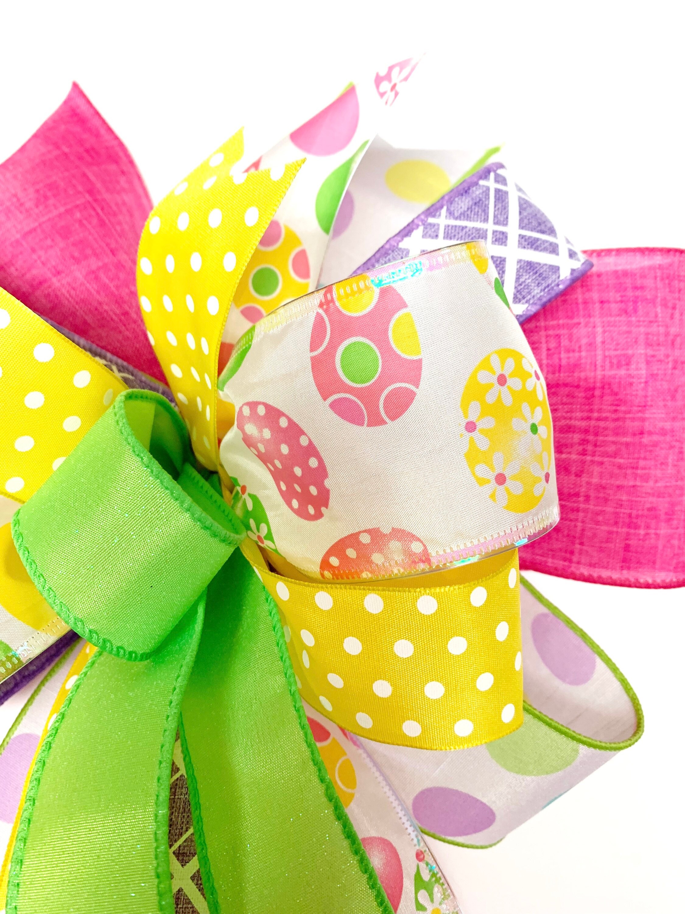 Indoor/outdoor Easter Bow Easter Egg Bow Front Door Bow - Etsy