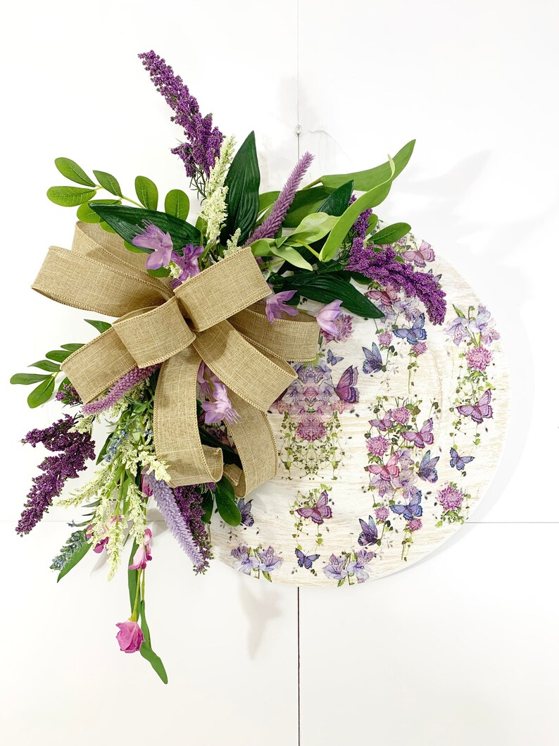 Decoupaged Butterfly Charger Plate, Floral Wall Decor - Etsy