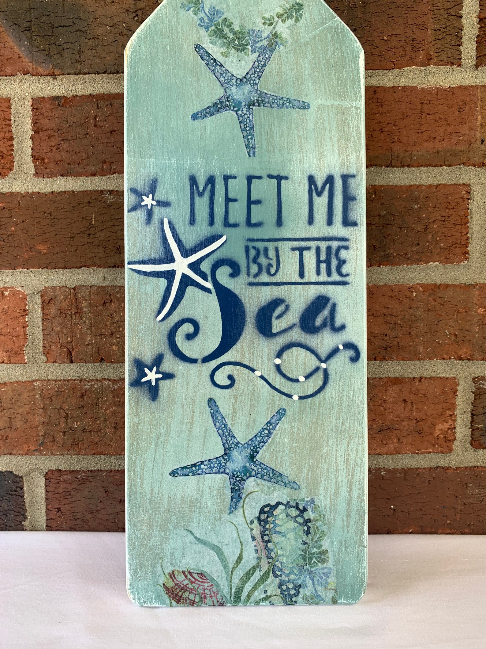 Decoupaged Beach Paddle Board Beach House Decor Coastal Wall - Etsy