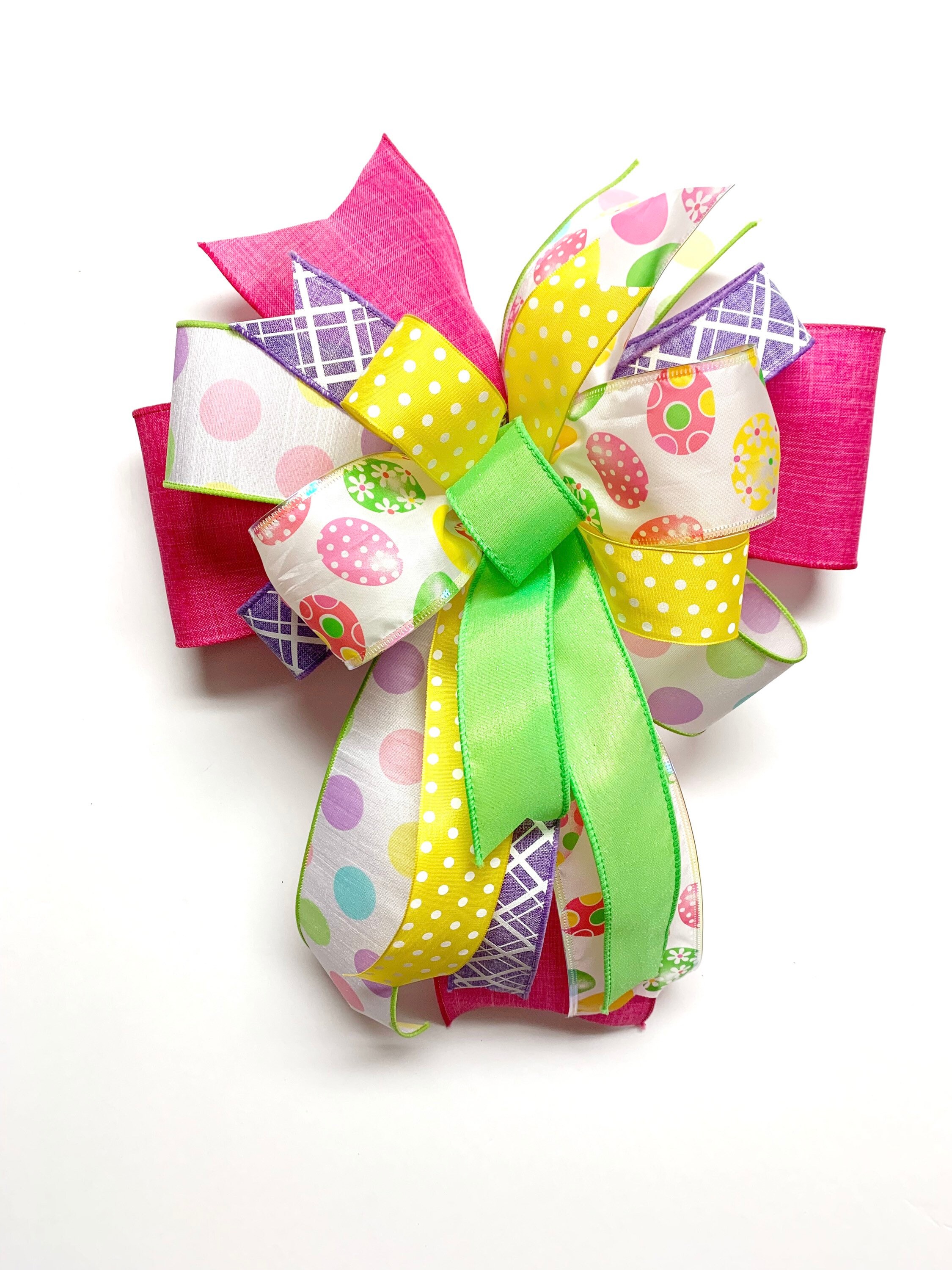 Indoor/outdoor Easter Bow Easter Egg Bow Front Door Bow - Etsy