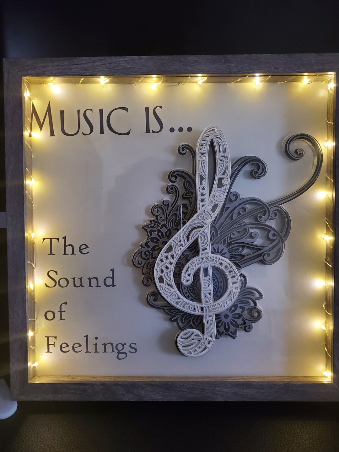 Lighted Treble Clef Shadowbox - Etsy