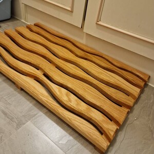 Oak Duck Board Wooden Natural Wood Bathroom Rentangu SHOWER BATH MAT ...