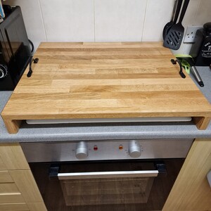 Handmade Hob Cutting Board, Cover Made From Solid Oak, Made to Order ...