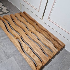 Oak Duck Board Wooden Natural Wood Bathroom Rentangu SHOWER BATH MAT ...