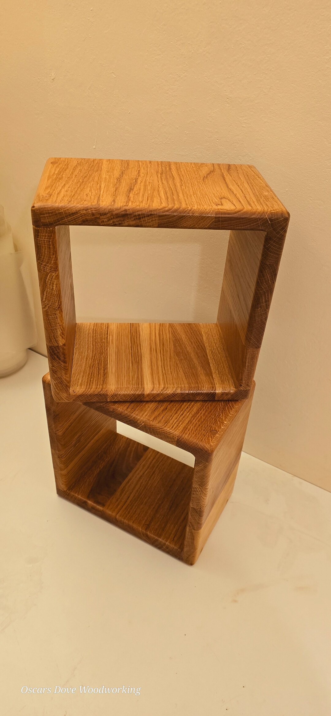 Handmade Oak Cube Shelves, Hanging Shelve Solid Oak Wood. 1 Shelf ...
