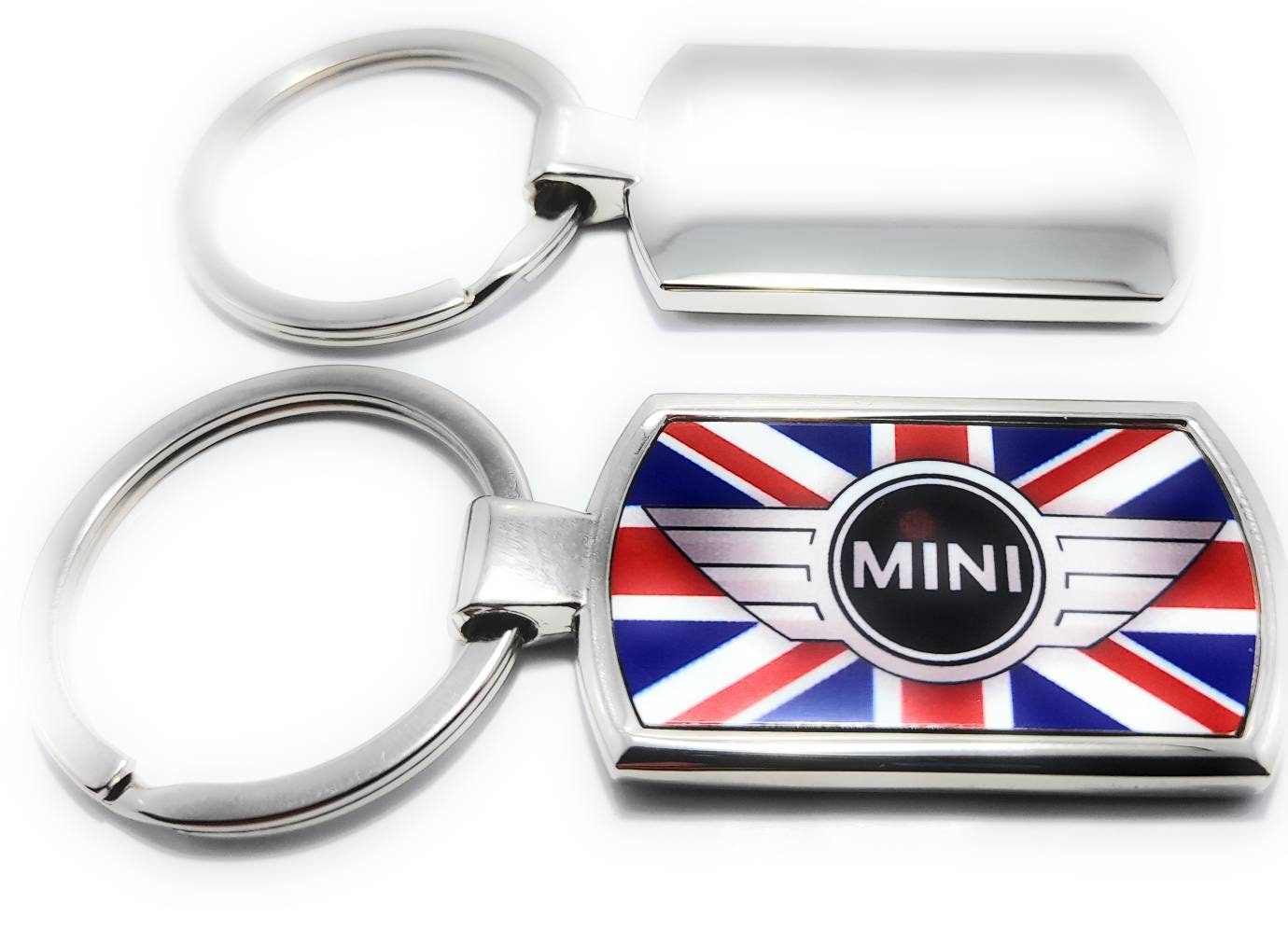 Mini cooper flag keyring Gift Birthday Chrome metal keying | Etsy