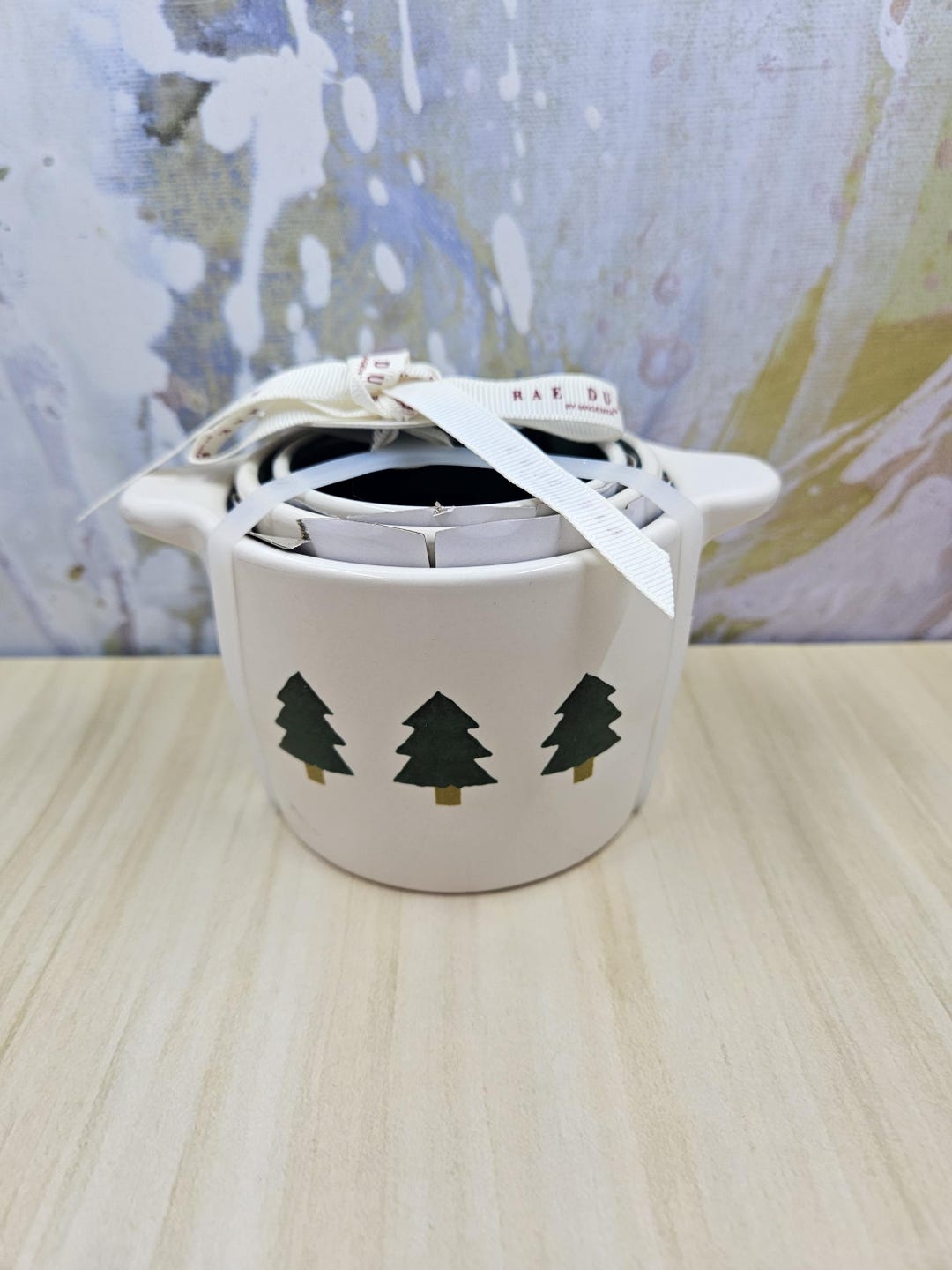 Rae Dunn White Ceramic Bucket Measuring Cups, Three Trees - BRAND NEW ...