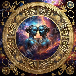 Zodiac Astrology Art, Star Signs Horoscope Fantasy Digital Art Zodiac ...