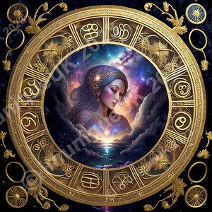Zodiac Astrology Art, Star Signs Horoscope Fantasy Digital Art Zodiac ...