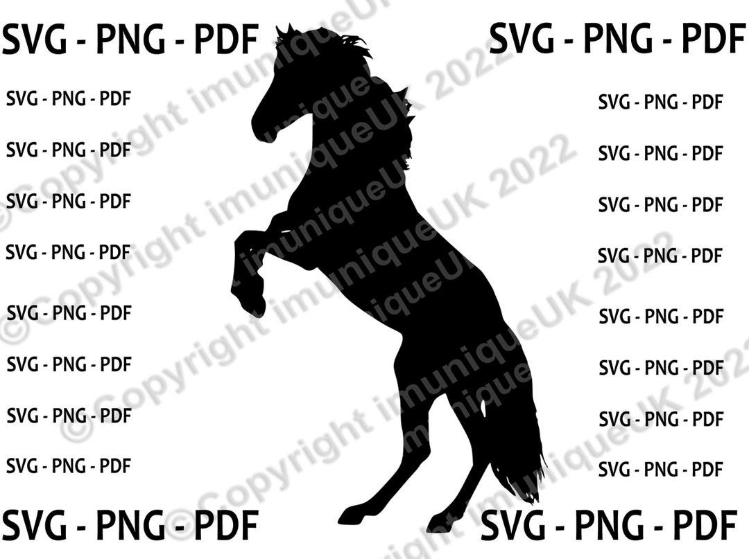Rearing Horse SVG: Digital Cut Files for Cricut, Silhouette (PDF, PNG ...